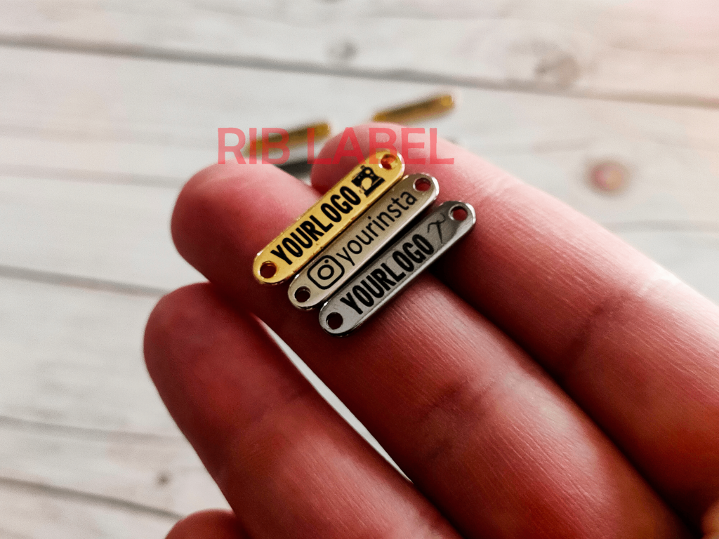 Tiny Sew on Metal Tags Customized in Bulk fully personalized 0.86"x0.2 ...